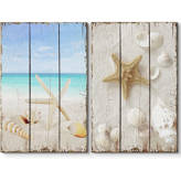 IDEA4WALL Aesthetic Sunset on Teal Ocean Coastal Beach Shore Framed Canvas 3 Pieces Print ...